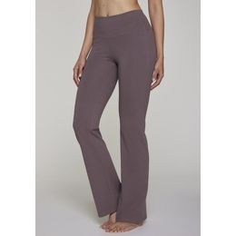 active by Lascana LASCANA ACTIVE Jazzpants taupe Gr. 32/34 f&uuml;r Damen. Mit Logodruck. Nachhaltig.