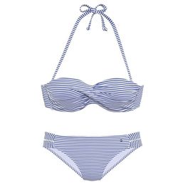 s.Oliver Set: B&uuml;gel-Bandeau-Bikini 'Line' mehrfarbig Gr. 38 Cup A. Mit Seitlichen St&auml;bchen Und Mit B&uuml;gel. Nachhaltig.