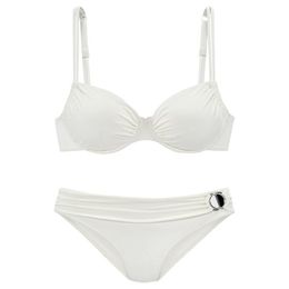 JETTE Set: B&uuml;gel-Bikini 'Mirella' wei&szlig; Gr. 38 Cup D. Mit Zierschnallen. Mit B&uuml;gel