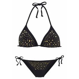 JETTE Set: Triangel-Bikini schwarz Gr. 38 Cup C/D. Ohne B&uuml;gel