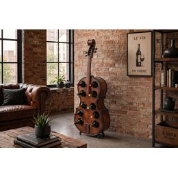 Riess Ambiente Extravagantes Weinregal CELLO 133cm braun Tannenholz f&uuml;r 10 Flaschen Riess-Ambiente Kolonial Landhaus Rustikal Vintage