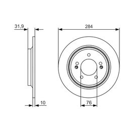 Bosch Bremsscheibe 0986479v09 voll 284mm 10mm f&uuml;r KIA
