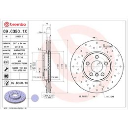 Brembo Bremsscheibe 09.C350.1X 307mm 24mm f&uuml;r BMW (BRILLIANCE)