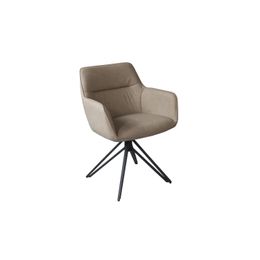 Esszimmer Drehstuhl, Kunstlederbezug Taupe Metallgestell PITT