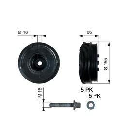 GATES Riemenscheibe, Kurbelwelle DriveAlign&reg; tvd1037a f&uuml;r BMW