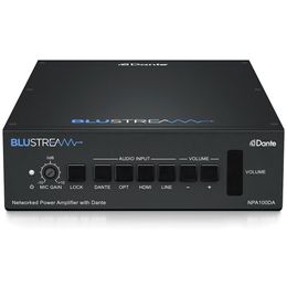 Blustream NPA100DA &ndash; Dante-Verst&auml;rker, 2&times;50 W / 100 W (100 V), HDMI ARC, DSP, PoE++