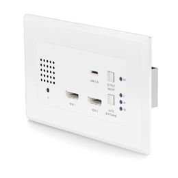 Blustream HEX31WPW-TX &ndash; HDBaseT-Wandsender, 2&times; HDMI + USB-C, 4K, 40/70 m