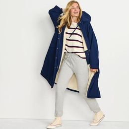 LANDS' END Umziehmantel mit Teddyfutter, Damen,  Blau, Polyester, by Lands' End