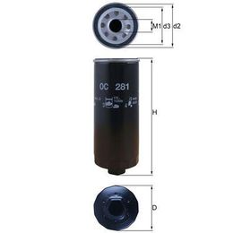 Mahle &Ouml;lfilter oc281 Anschraubfilter 203mm Gewindema&szlig;M24x2 f&uuml;r CUPRA