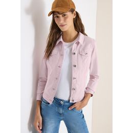 Jeansjacke Cecil, Damen, Gr. XXL (46), light blush rose, Web, 98% Baumwolle, 2% Elasthan, unifarben, comfort fit normal, V-Ausschnitt, B&uuml;ndchen, Jacken Jeansjacke, aus Baumwolle mit Stretchanteil