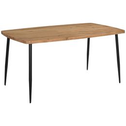 Boxxx Esstisch, Schwarz, Akazie, Holz, Metall, Akazie, Hartholz, Holz, rechteckig, konisch, 90x76x160 cm, in verschiedenen Gr&ouml;&szlig;en erh&auml;ltlich, Esszimmer, Tische, Esstische