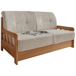 Livetastic Schlafsofa, Kiefer, Beige, Textil, Kiefer, massiv, Uni, 2-Sitzer, 154x88x90 cm, Made in EU, einzeln ausziehbar, Kinder- & Jugendzimmer, Jugendm&ouml;bel, Jugendsofas