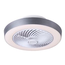 Globo LIGHTING Deckenleuchte "GHARRA", grau (wei&szlig;), &Oslash; 54,8cm H: 20,6cm, 1 Stk., Leuchten, Ventilator Funktionen k&uuml;hlen CCT 2700-6500K wei&szlig; grau Wohnraumk&uuml;hlung, Deckenleuchte