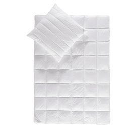 Billerbeck Bettenset Luna, Wei&szlig;, Naturmaterialien, 135x200 cm, f&uuml;r Hausstauballergiker geeignet, strapazierf&auml;hig, weich und anschmiegsam, Schlaftextilien, Bettdecken