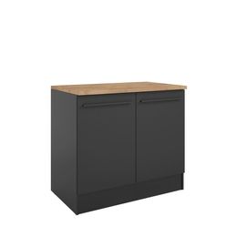 P & B Sp&uuml;lenunterschrank, Schwarz, Holzwerkstoff, einzeln stellbar, 100x90x60 cm, K&uuml;chen, K&uuml;chenm&ouml;bel, K&uuml;chenschr&auml;nke, K&uuml;chenunterschr&auml;nke