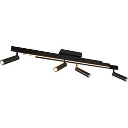 Trio LEUCHTEN LED Deckenleuchte "ZENO ausziehbare LED Deckenlampe mit 4 verstellbaren Spots dimmbar CCT", schwarz (schwarz matt), 4, H: 23cm, 1 Stk., Leuchten, getrennt schaltbare Spots, Lichtfarbe einstellbar inkl Fernbedienung, LED Deckenstrahler