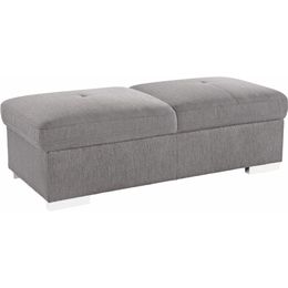 Hocker exxpo - SOFA FASHION "Spring Bankhocker, guter Sitzkomfort und tolle Verarbeitungsdetails", silber, B:140cm H:44cm T:67cm, NaturLEDER (echtes Rindsleder) in Sitz und R&uuml;cken. Korpus in passendem Kunstleder SOFTLUX bezogen;Luxus-Microfaser (100% Polyester);Microfaser DeLuxe 100%Polyester;Struktur ( 100%Polyester), Hocker, Polsterhocker, aus Luxus-Microfaser +Simply Clean - f&uuml;r besonders einfa