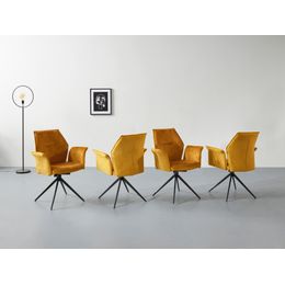 Esszimmersessel Hela "SUSANNE", gold (vintage gold), B:65cm H:92cm T:64cm, 100% Polyester, Sessel, Esszimmersessel, Esszimmerstuhl, Drehstuhl, 1 oder 4 St&uuml;ck