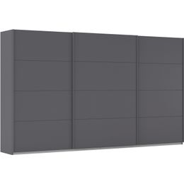 Schwebet&uuml;renschrank OTTO HOME "Kleiderschrank Schrank Garderobe AGORDO mit Dekor- oder Hochglanzfront", grau (graumetallic, griffleisten graumetallic), B:360cm H:229cm T:62cm, Holzwerkstoff, Schr&auml;nke, Schwebet&uuml;renschrank, in 4 Breiten und 2 H&ouml;hen MADE IN GERMANY