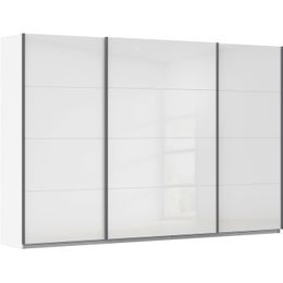 Schwebet&uuml;renschrank OTTO HOME "Kleiderschrank Schrank Garderobe AGORDO mit Dekor- oder Hochglanzfront", wei&szlig; (alpinwei&szlig;, hochglanz wei&szlig;, griffleisten graumetallic), B:315cm H:210cm T:62cm, Holzwerkstoff, Schr&auml;nke, Schwebet&uuml;renschrank, in 4 Breiten und 2 H&ouml;hen MADE IN GERMANY