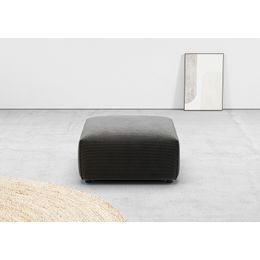 Hocker Home Affaire "Glimminge auch in Breitcord, Feincord und Easy care-Bezug", grau (anthrazit), H:71cm T:80cm, 95% Polyester, 5% Nylon, Hocker, Hocker, passend zur Serie "Glimminge"