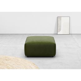 Hocker Home Affaire "Glimminge auch in Breitcord, Feincord und Easy care-Bezug", gr&uuml;n (moos), H:71cm T:80cm, 95% Polyester, 5% Nylon, Hocker, Hocker, passend zur Serie "Glimminge"