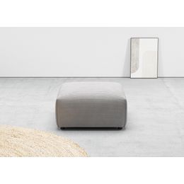 Hocker Home Affaire "Glimminge auch in Breitcord, Feincord und Easy care-Bezug", grau, H:71cm T:80cm, 12% Polyacryl, 88% Polyester, Hocker, Hocker, passend zur Serie "Glimminge"