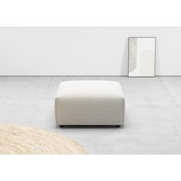 Hocker Home Affaire "Glimminge auch in Breitcord, Feincord und Easy care-Bezug", wei&szlig; (snow), H:71cm T:80cm, 12% Polyacryl, 88% Polyester, Hocker, Hocker, passend zur Serie "Glimminge"