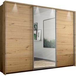 Kleiderschrank OTTO HOME "Mehrzweckschrank Aktenschrank M&ouml;bel Mietswohnung Schlafzimmer CORTONA", braun (eiche artisan), B:278cm H:214cm T:64cm, Holzwerkstoff, Schr&auml;nke, Kleiderschrank, inkl. Passepartout und Zubeh&ouml;r, optionale Beleuchtung MADE IN GERMANY
