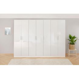 Kleiderschrank OTTO HOME "Mehrzweckschrank Aktenschrank M&ouml;bel Mietswohnung Schlafzimmer KOLUNA", wei&szlig; (alpinwei&szlig;, hochglanz wei&szlig;), B:315cm H:210cm T:54cm, Holzwerkstoff, Schr&auml;nke, Kleiderschrank, inkl. 2 Innenschubladen sowie extra Einlegeb&ouml;den MADE IN GERMANY