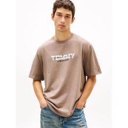 T-Shirt Tommy Jeans "TJM 90S BLOCK", Jungen, Gr. M, ivy mink, Single Jersey, Obermaterial: 100% Baumwolle, unifarben, relaxed fit normal, Rundhals, eingesetzt abgesteppte Kante, Shirts T-Shirt, Relaxed fit mit Rundhalsausschnitt
