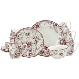Kombiservice Creatable "Adelaide, Service 16-tlg.", rot, 16, Porzellan, Geschirr-Sets, Kombiservice, Nostalgischer Vintage Dekor, Elegante Form