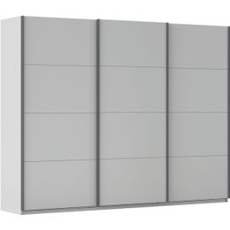 Schwebet&uuml;renschrank OTTO HOME "Kleiderschrank Schrank Garderobe AGORDO mit Dekor- oder Hochglanzfront", grau (seidengrau, griffleisten graumetallic), B:271cm H:229cm T:62cm, Holzwerkstoff, Schr&auml;nke, Schwebet&uuml;renschrank, in 4 Breiten und 2 H&ouml;hen MADE IN GERMANY