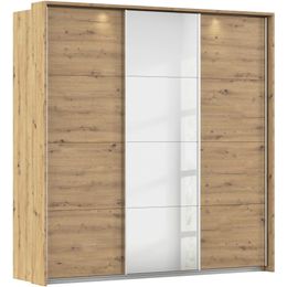 Kleiderschrank OTTO HOME "Mehrzweckschrank Aktenschrank M&ouml;bel Mietswohnung Schlafzimmer CORTONA", braun (eiche artisan), B:211cm H:214cm T:64cm, Holzwerkstoff, Schr&auml;nke, Kleiderschrank, inkl. Passepartout und Zubeh&ouml;r, optionale Beleuchtung MADE IN GERMANY