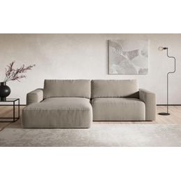 Ecksofa COTTA "Lasso L-Form, B: 288 cm", natural, B:288cm, Sofas, Ecksofa, XL-Sofa mit Wellenunterfederung