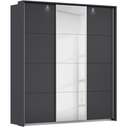 Kleiderschrank OTTO HOME "Mehrzweckschrank Aktenschrank M&ouml;bel Mietswohnung Schlafzimmer CORTONA", grau (graumetallic), B:211cm H:233cm T:64cm, Holzwerkstoff, Schr&auml;nke, Kleiderschrank, inkl. Passepartout und Zubeh&ouml;r, optionale Beleuchtung MADE IN GERMANY