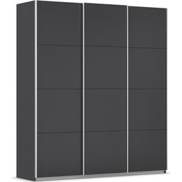 Schwebet&uuml;renschrank OTTO HOME "Kleiderschrank Schrank Garderobe AGORDO mit Dekor- oder Hochglanzfront", grau (graumetallic, griffleisten alufarbig), B:203cm H:229cm T:62cm, Holzwerkstoff, Schr&auml;nke, Schwebet&uuml;renschrank, in 4 Breiten und 2 H&ouml;hen MADE IN GERMANY