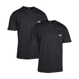 Fila Herren Unterziehshirt, Gr. XXL200, schwarz, Single Jersey, Obermaterial: 100% Baumwolle, Unterhemden, mit Rundhalsausschnitt und kurzen &Auml;rmeln