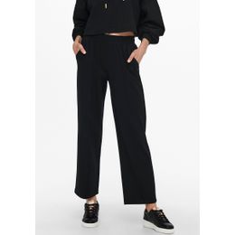 Jogger Pants Only "ONLPOPTRASH-SUKI LIFE MW PANT PNT", Damen, Gr. XL (42), L&auml;nge 32, schwarz, Sweatware, Obermaterial: 63% Viskose, 32% Nylon, 5% Elasthan, unifarben, kn&ouml;chellang, Hosen