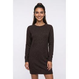 V&eacute;ro Moda Strickkleid VERO MODA "VMDOFFY LS O-NECK DRESS GA NOOS", Damen, Gr. S, N-Gr, braun (chocolate torte detail:with schwarz melange), Strick, Obermaterial: 94% Polyester, 3% Elasthan, 3% Nylon, meliert, regular fit kurz, Rundhals, Rippb&uuml;ndchen, Kleider Strickkleid, Materialmix mit Stretch, locker geschnitten