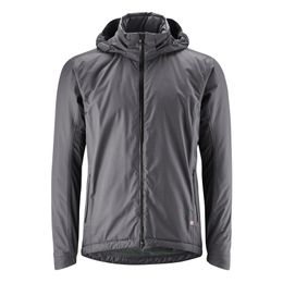 Fahrradjacke Gonso "Save Jacket Therm M", Herren, Gr. L, grau, 100% Polyester, Jacken Fahrradjacke, Herren Regenjacke wind- und wasserdicht, Radjacke mit Kapuze