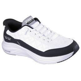 Skechers Herren Slip-On Sneaker "CONTOUR FOAM", Gr. 41wei&szlig;, schwarz, Leder, Lederimitat, Textil, Schuhe, Slipper, Schn&uuml;rschuh in veganer
