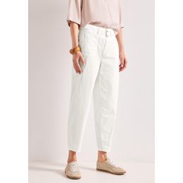 Stoffhose Street One, Damen, Gr. 32, L&auml;nge 28, sanftes wei&szlig;, Web, 98% Baumwolle, 2% Elasthan, unifarben, comfort fit kn&ouml;chelfrei, Hosen Stoffhose, High Waist
