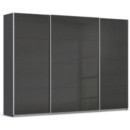 Schwebet&uuml;renschrank OTTO HOME "Kleiderschrank Schrank Garderobe AGORDO mit Dekor- oder Hochglanzfront", grau (graumetallic, hochglanz effektgrau, griffleisten alufarbig), B:315cm H:229cm T:62cm, Holzwerkstoff, Schr&auml;nke, Schwebet&uuml;renschrank, in 4 Breiten und 2 H&ouml;hen MADE IN GERMANY