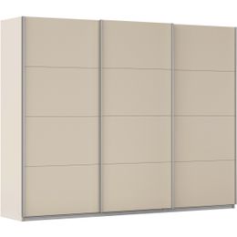 Schwebet&uuml;renschrank OTTO HOME "Kleiderschrank Schrank Garderobe AGORDO mit Dekor- oder Hochglanzfront", beige (beige (champagner), griffleisten alufarbig), B:271cm H:229cm T:62cm, Holzwerkstoff, Schr&auml;nke, Schwebet&uuml;renschrank, in 4 Breiten und 2 H&ouml;hen MADE IN GERMANY