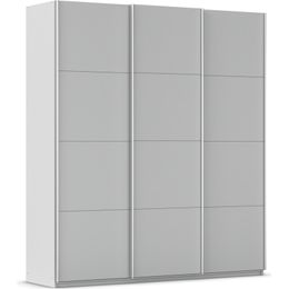 Schwebet&uuml;renschrank OTTO HOME "Kleiderschrank Schrank Garderobe AGORDO mit Dekor- oder Hochglanzfront", grau (seidengrau, griffleisten alufarbig), B:203cm H:229cm T:62cm, Holzwerkstoff, Schr&auml;nke, Schwebet&uuml;renschrank, in 4 Breiten und 2 H&ouml;hen MADE IN GERMANY
