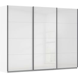 Schwebet&uuml;renschrank OTTO HOME "Kleiderschrank Schrank Garderobe AGORDO mit Dekor- oder Hochglanzfront", wei&szlig; (alpinwei&szlig;, hochglanz wei&szlig;, griffleisten graumetallic), B:271cm H:210cm T:62cm, Holzwerkstoff, Schr&auml;nke, Schwebet&uuml;renschrank, in 4 Breiten und 2 H&ouml;hen MADE IN GERMANY
