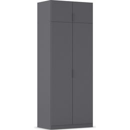 Kleiderschrank Rauch "Dreht&uuml;renschrank Schrank Garderobe Ankleide Schlafzimmer LAGOA", grau (graumetallic), B:91cm H:235cm T:54cm, Holzwerkstoff, Schr&auml;nke, Kleiderschrank, moderne Kantengriffe aus Metall, optional mit Aufsatz MADE IN GERMANY