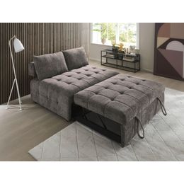 Schlafsofa "Kuno, B:140cm", grau, B:140cm H:85cm T:109cm, 100% PES, ATLANTIC HOME COLLECTION, Sofas, Schlafsofa, 2-Sitzer Schlafsofa mit Sitztiefenverstellung (2x)