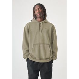 Cleptomanicx Herren Kapuzensweatshirt "Boxy Hooded Ligull Washed"grau, Gr. M, bestickt, 100% Baumwolle, Sweatshirts, im lockeren Schnitt